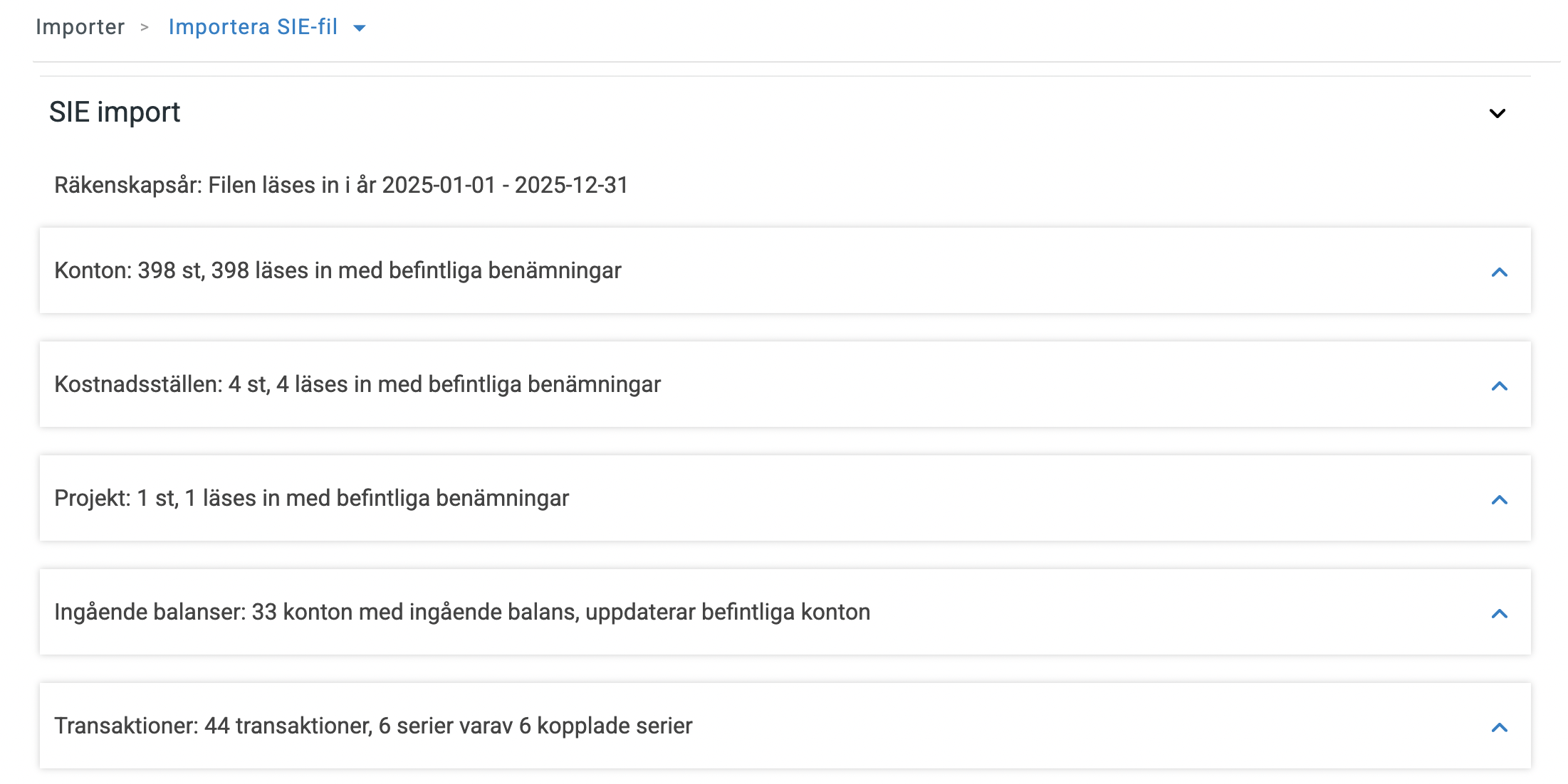 Importera SIE-fil – Briox Hjälpcenter